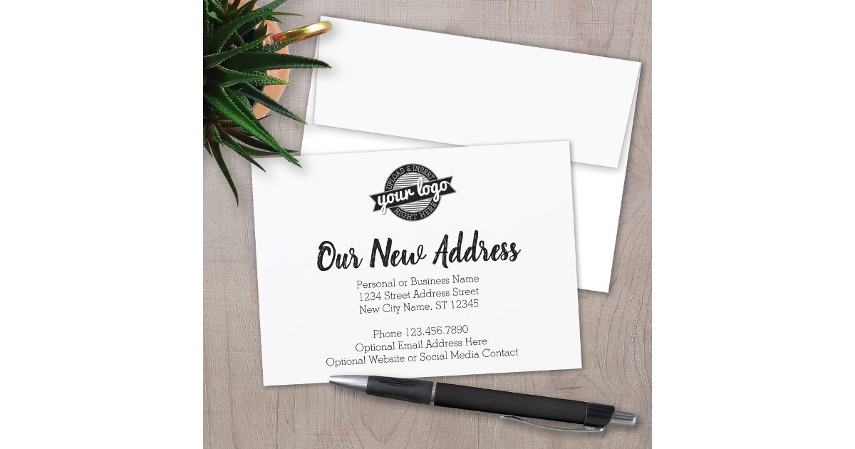 New Address Change with Business Logo Announcement | Zazzle