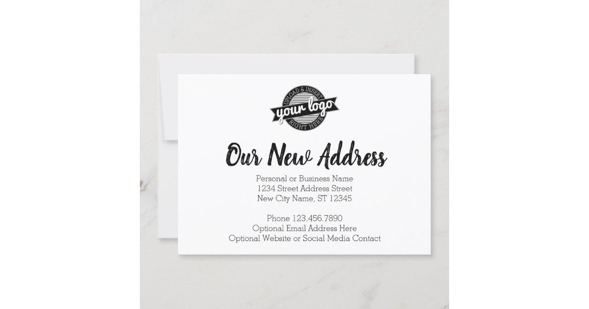 New Address Change with Business Logo Announcement | Zazzle.com