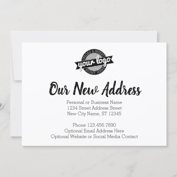New Address Change with Business Logo Announcement | Zazzle