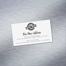 New Address Change with Business Logo Business Card Magnet | Zazzle