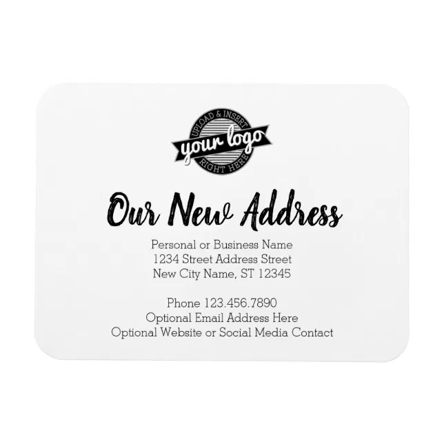 New Address Change with Business Logo Magnet | Zazzle