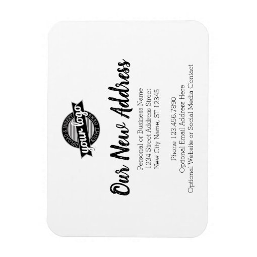 New Address Change with Business Logo Magnet | Zazzle