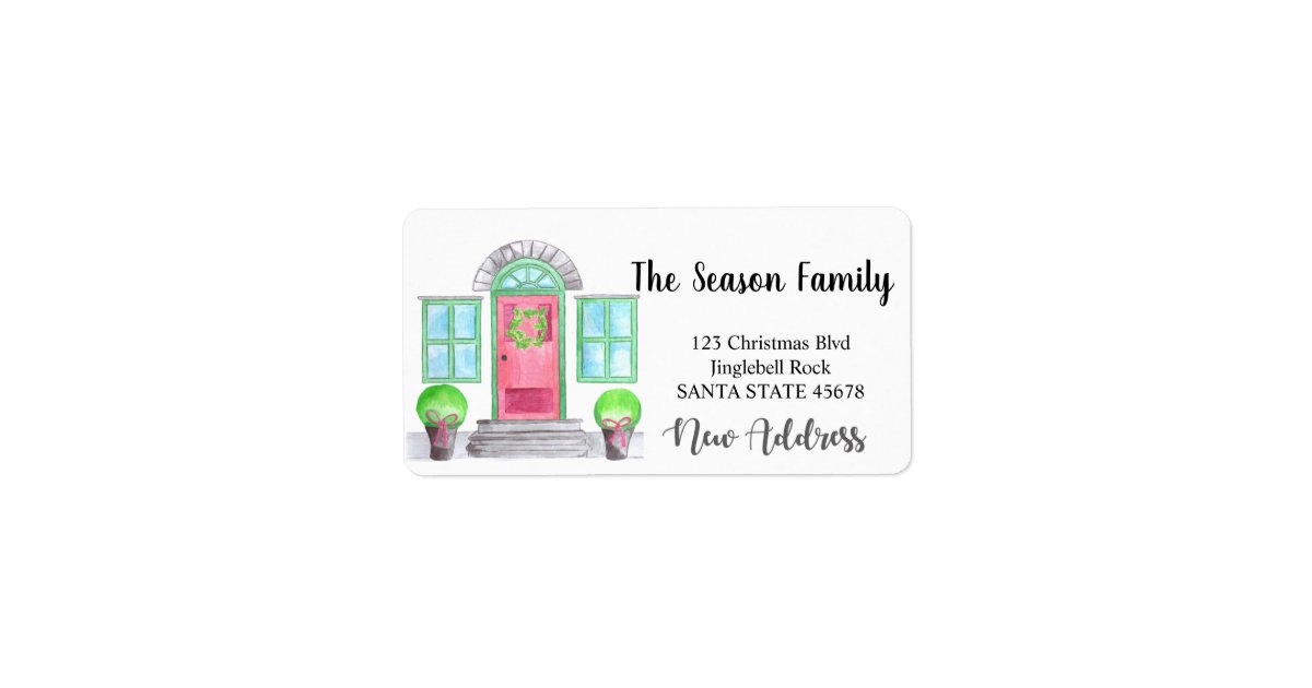 New Address Christmas home Label | Zazzle