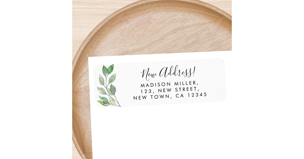 New Address Greenery Return Address Label | Zazzle