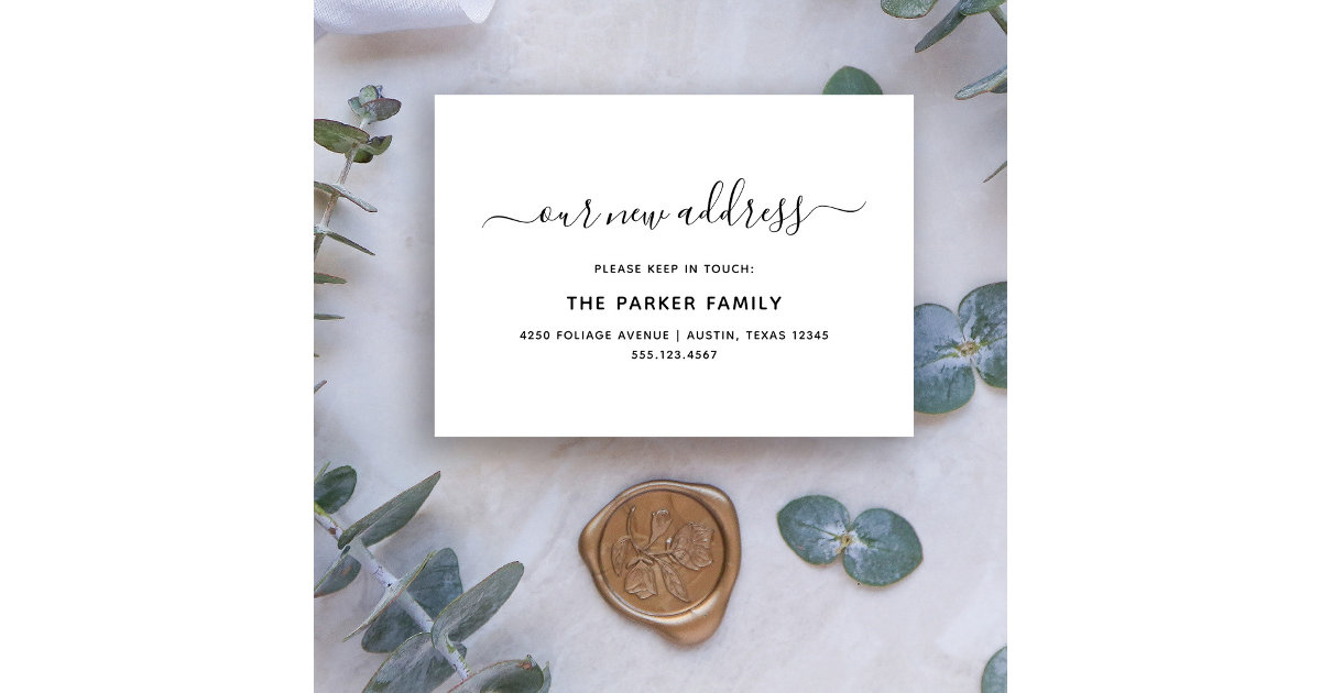 New Address Insert | Simple Script | Zazzle