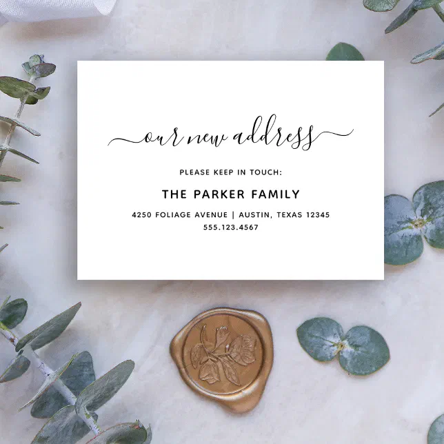 New Address Insert | Simple Script | Zazzle