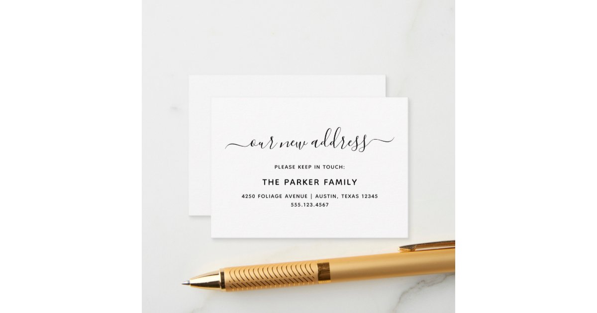 New Address Insert | Simple Script | Zazzle