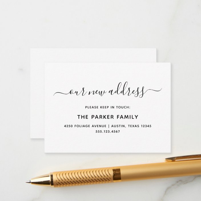 New Address Insert | Simple Script | Zazzle.com