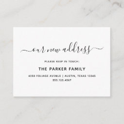 New Address Insert | Simple Script | Zazzle