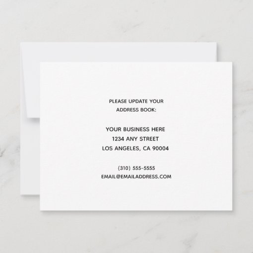 New Address Minimalist Black White Business Announcement | Zazzle