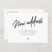 New address modern script moving announcement postcard | Zazzle