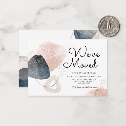 New Address Moving Abstract We've Moved Note Card | Zazzle