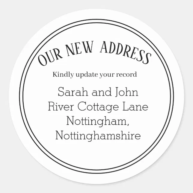 New Address Moving Announcement White Stickers | Zazzle