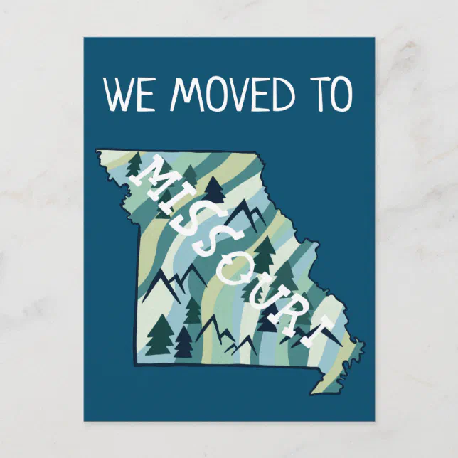 NEW ADDRESS Moving Missouri State Illustrated Map Postcard | Zazzle