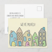 New Address Postcards Hand Drawn Doodle Houses | Zazzle