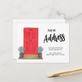 New Address Red Door Moving Announcement Postcard | Zazzle