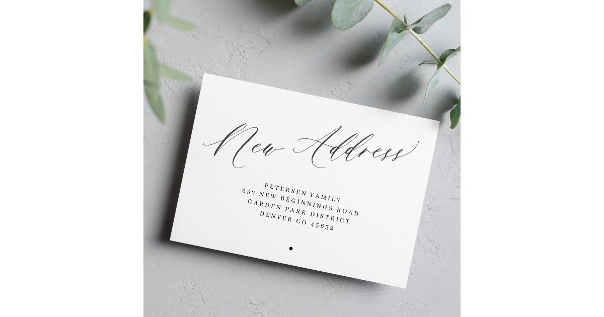 New address simple minimalist moving announcement | Zazzle