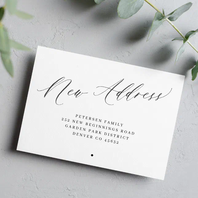 New address simple minimalist moving announcement | Zazzle