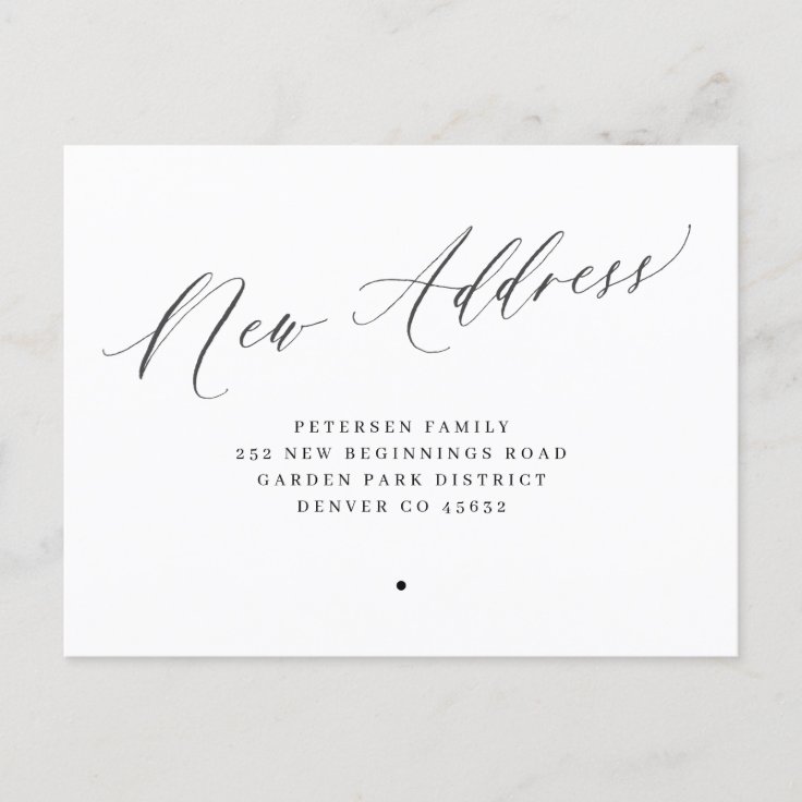 New address simple minimalist moving announcement postcard | Zazzle