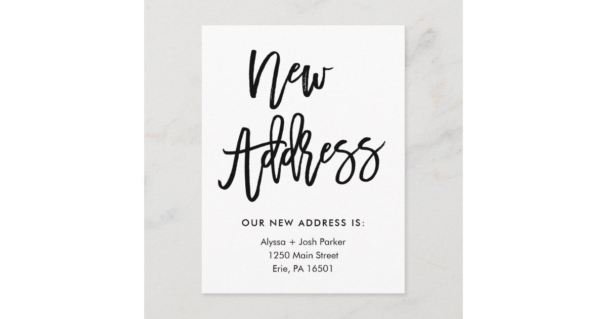 New Address | Simple Modern Typography Announcement Postcard | Zazzle