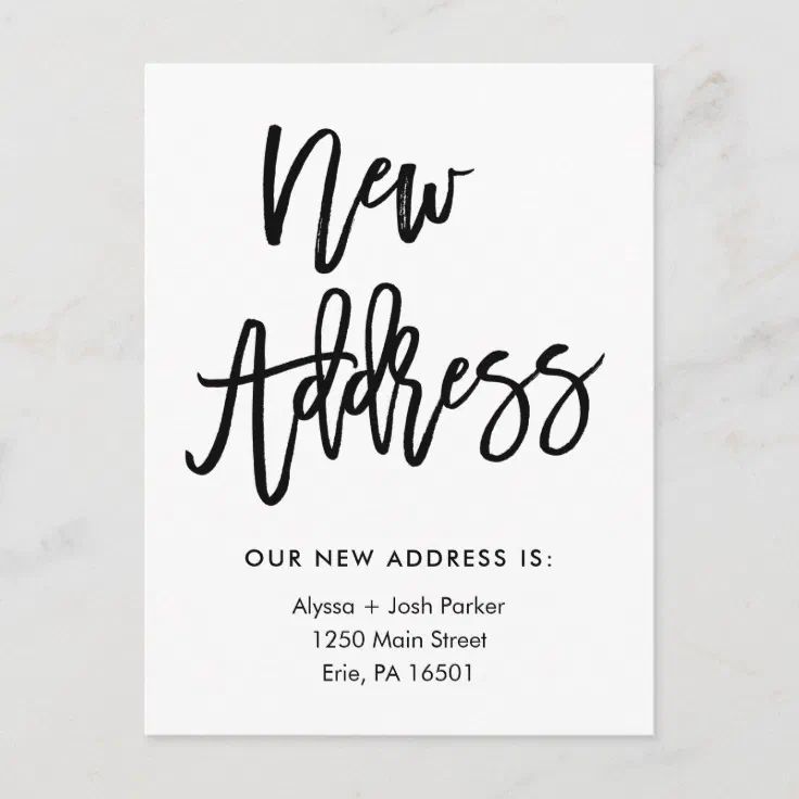 New Address | Simple Modern Typography Announcement Postcard | Zazzle