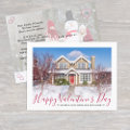 Simple Elegant Wavy Border Holiday Moving Announcement Postcard | Zazzle