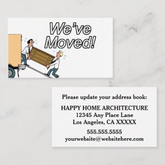New Address We've Moved Custom Office Business Card | Zazzle