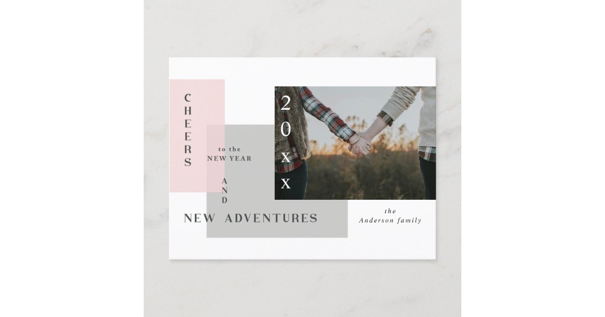 new adventure happy new year holiday postcard | Zazzle