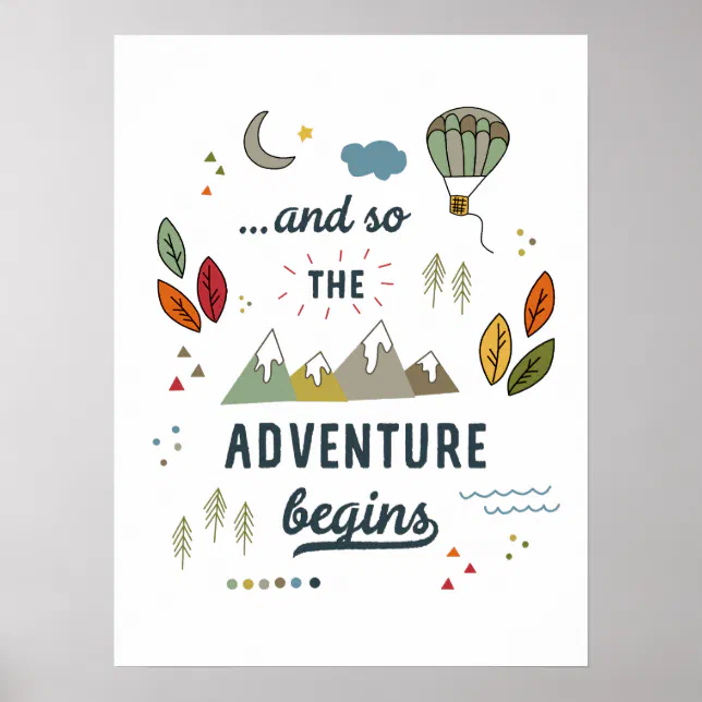 New Adventure Inspirational Travel Quote New Home Poster | Zazzle