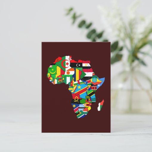 New African Country Flags Flag Map of Africa Postcard | Zazzle