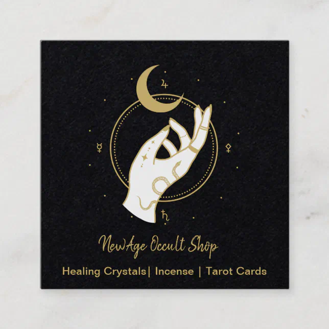 New Age Occult Shop Square Business Card | Zazzle