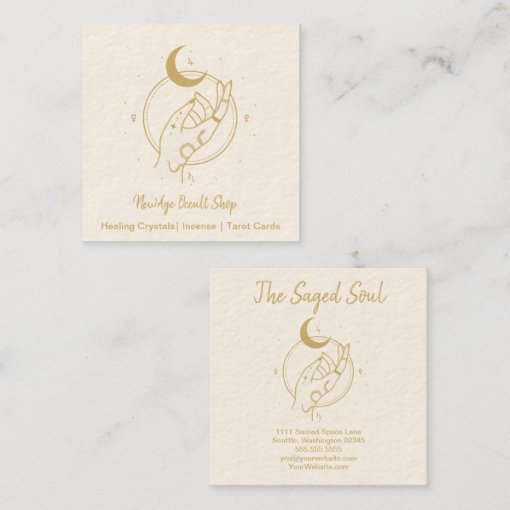 New Age Occult Shop Square Business Card | Zazzle