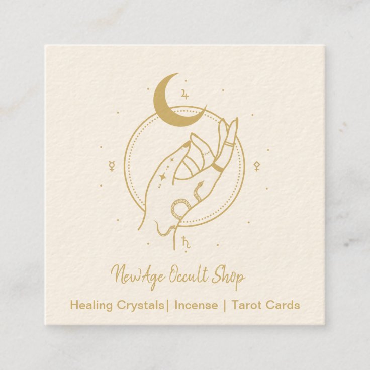 New Age Occult Shop Square Business Card | Zazzle