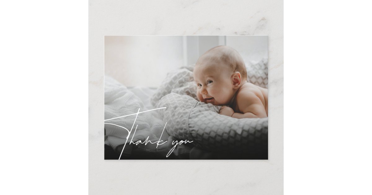New Baby Birth Announcement Thank You Postcard | Zazzle