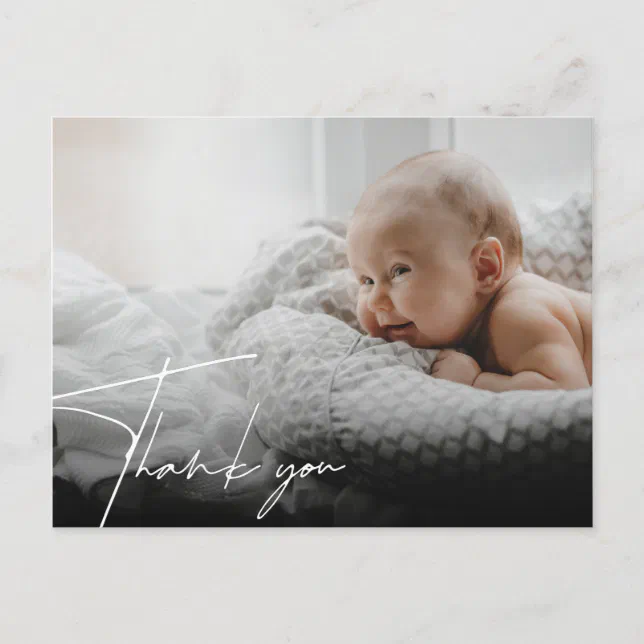 New Baby Birth Announcement Thank You Postcard | Zazzle