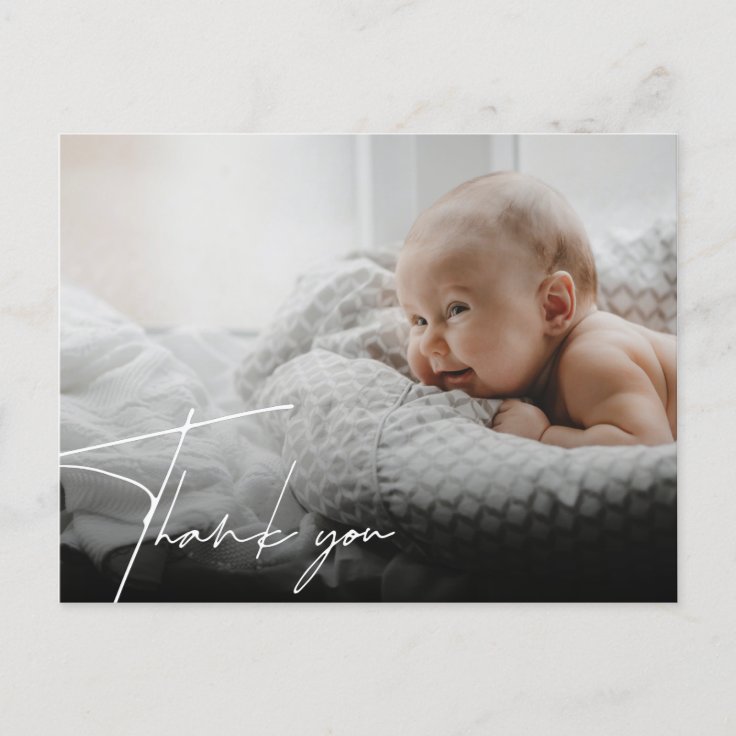 New Baby Birth Announcement Thank You Postcard | Zazzle