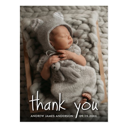 New Baby Birth Announcement Thank You Postcard | Zazzle.com