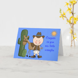 New Baby Boy and Pony Congratulations - Western Card | Zazzle