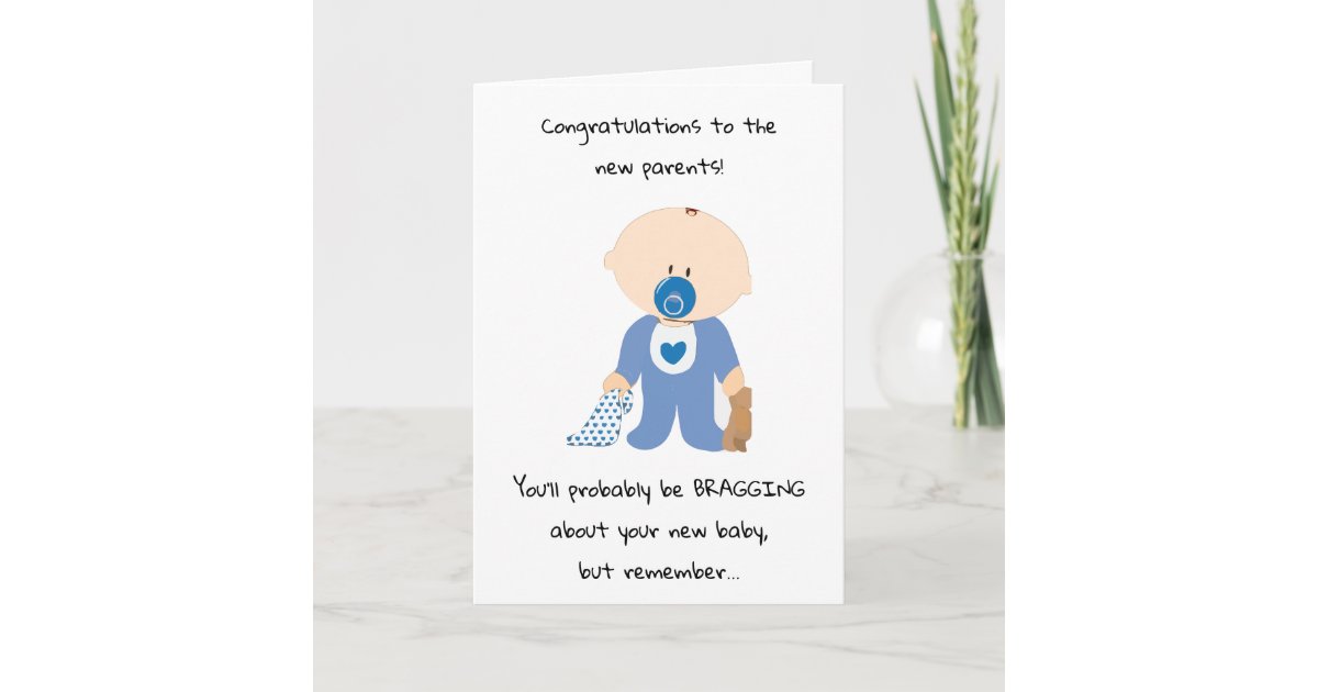 New Baby Boy Change the Subject Congratulations Card | Zazzle