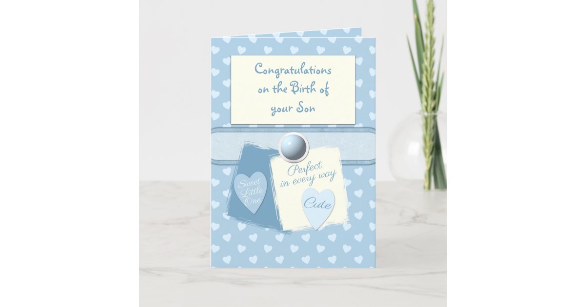 New baby boy congratulations blue card | Zazzle.com