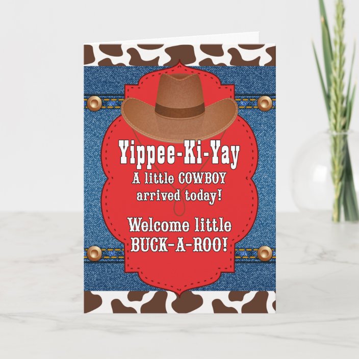 New Baby BOY Congratulations Western Cowboy Theme Card | Zazzle.com