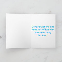 New baby brother card | Zazzle