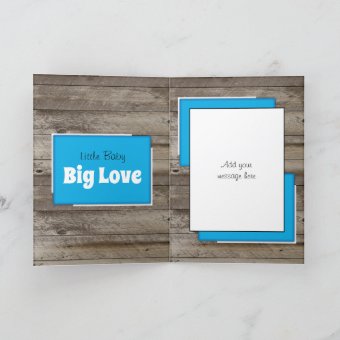 New Baby congratulations photo rustic blue Card | Zazzle