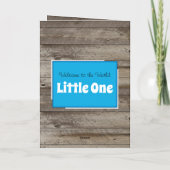 New Baby congratulations photo rustic blue Card | Zazzle