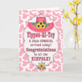 New Baby COWGIRL Western Pink Congratulations Card | Zazzle