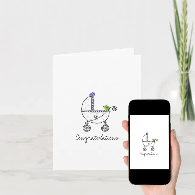 new baby doodle congratulations card | Zazzle