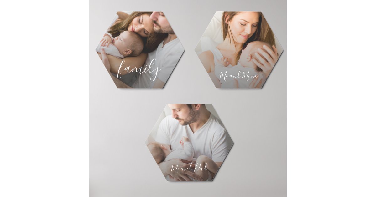 New Baby Family Photo Foam Core Photo Tile | Zazzle