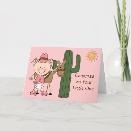New Baby Girl and Pony Congratulations - Western Card | Zazzle.com