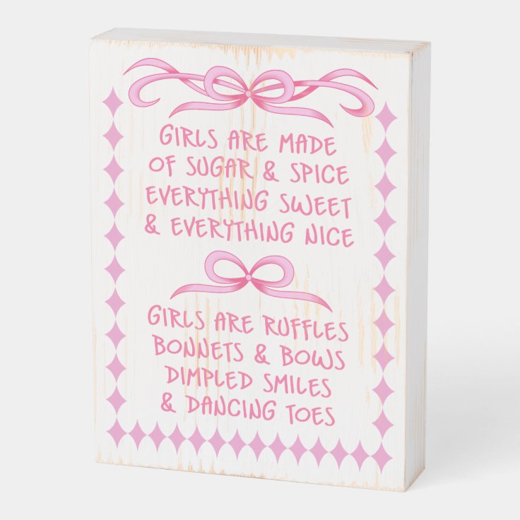 New Baby Girl poem Wooden Box Sign | Zazzle