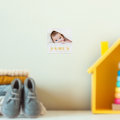 New baby newborn name date length weight photo foil prints | Zazzle